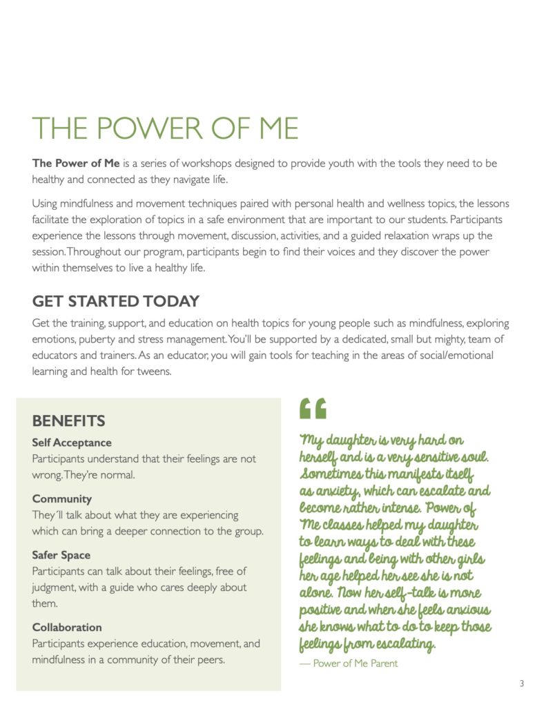 Power of Me Curriculum - Mad Hatter Wellness